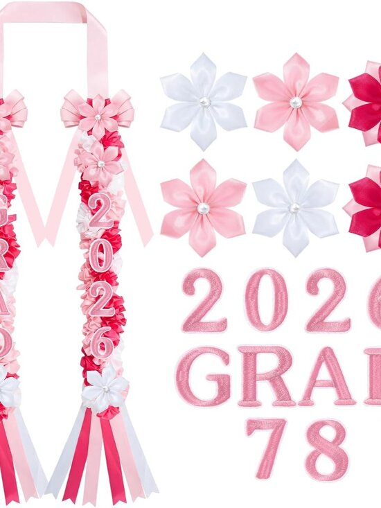 Other | 226 Graduation Lei Pink Graduation Floral Ribbon Lei Class Of ...